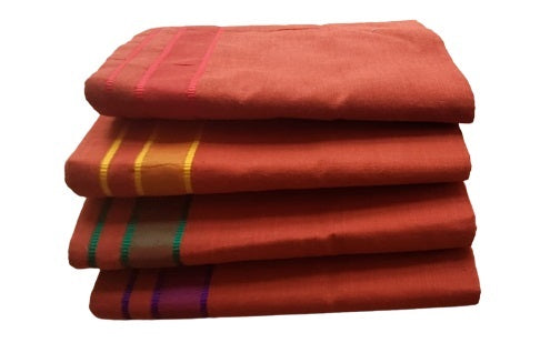 Kavi Mund Saffron Cotton Dhothies Online Kingnqueenz.com – kingnqueenz.com
