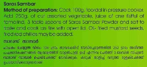 Saras Sambar Powder Online From Kingnqueenz.com – kingnqueenz.com